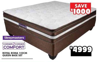 Sleepmasters Royal Roma 152cm Queen Base Set offer at Russells