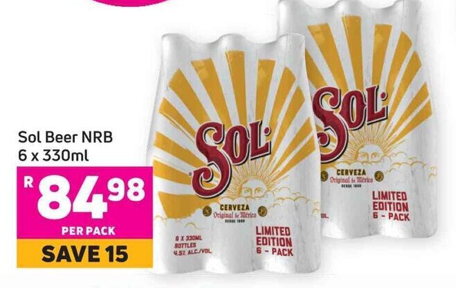 Sol Beer NRB 6 x 330ml offer at Game