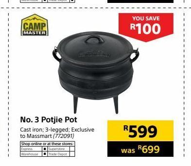 No. 3 potjie pot offer at Builders Warehouse