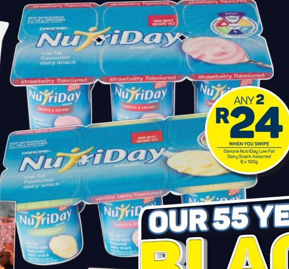 Danone NutriDay Low Fat Dairy Snack assorted 2 x 6 x 100g offer at Pick ...