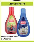 Mousson foam bath assorted-for 2 x 2l offer at Game