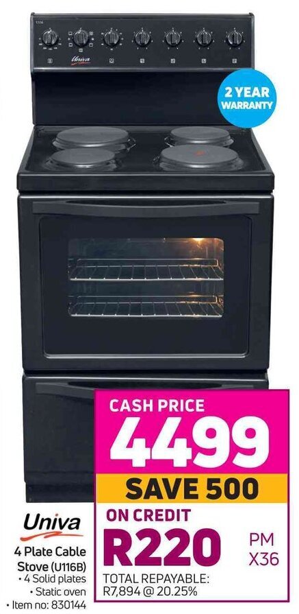 Univa 4 Plate Cable Stove offer at Game