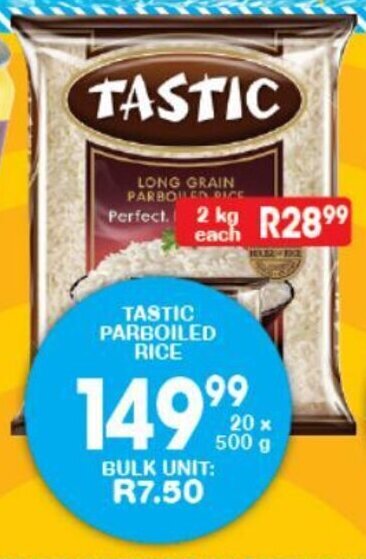 Tastic Parboiled Rice 20 x 500g offer at Giant Hyper