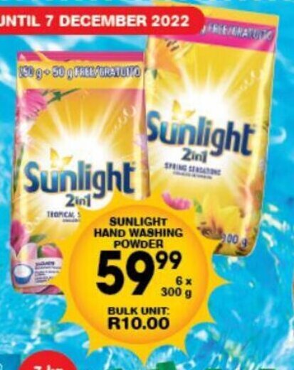 Sunlight Hand Washing Powder 6 x 300g offer at Giant Hyper