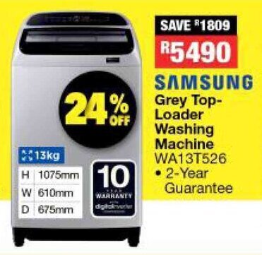 Samsung Grey Top Loader Washing Machine 13kg offer at OK Furniture