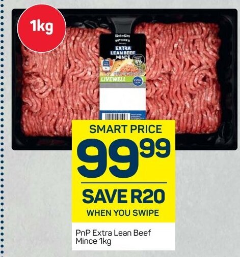 PnP Extra Lean Beef Mince 1kg offer at Pick n Pay