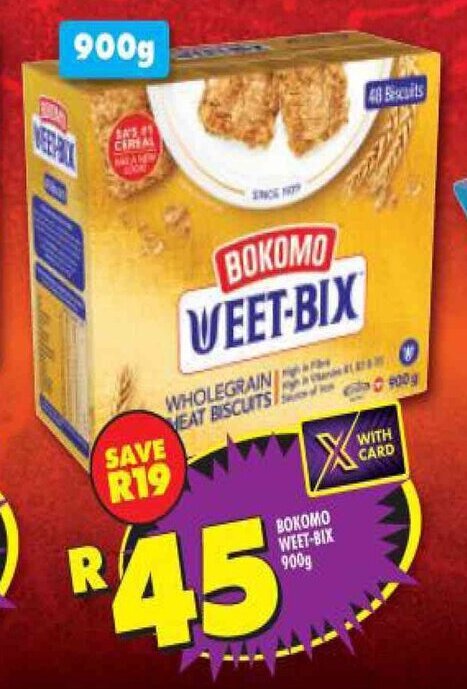 Bokomo Weet-Bix 900g offer at Shoprite