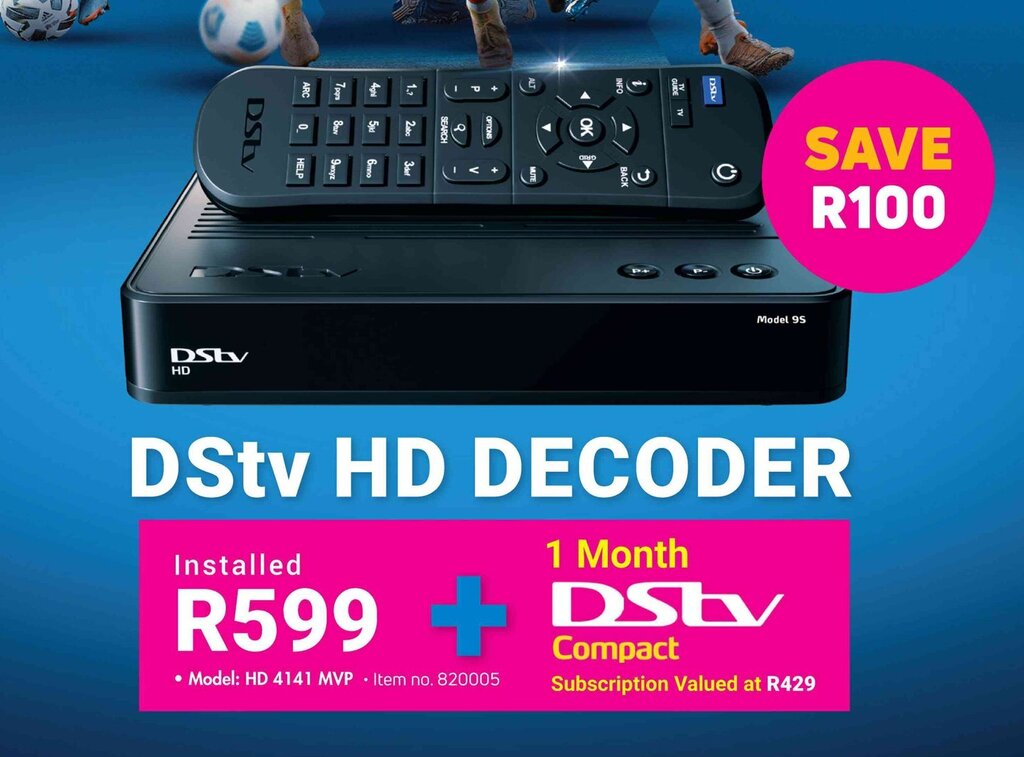 DStv HD Decoder Installed + 1 Month DStv Compact offer at Game