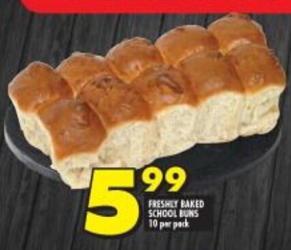 Freshly Baked School Buns 10 per pack offer at Shoprite