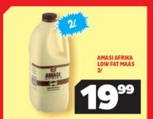 Amasi Afrika Low fat Maas 2L offer at Usave