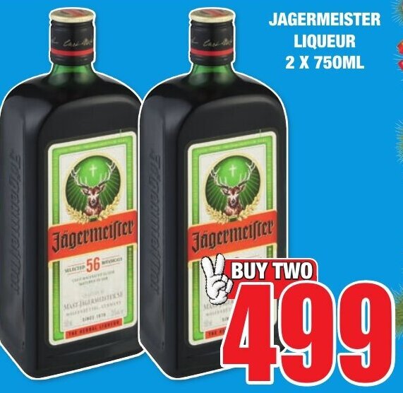 Jagermeister Liqueur 2x750ml offer at Boxer Liquors