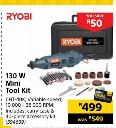 130 w mini tool kit offer at Builders Warehouse