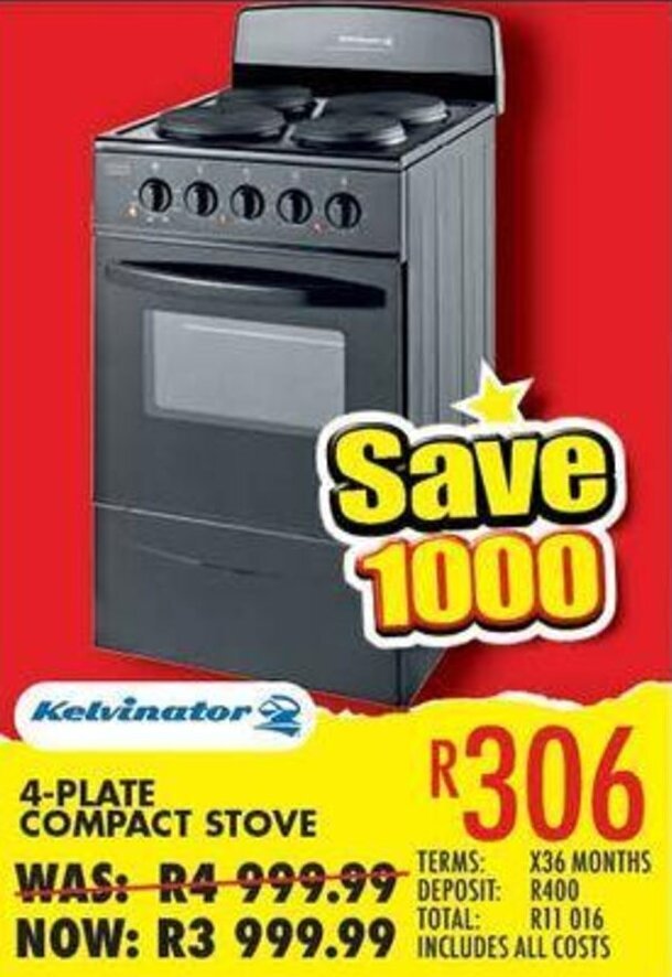 Kelvinator 4-Plate Compact Stove offer at Lewis