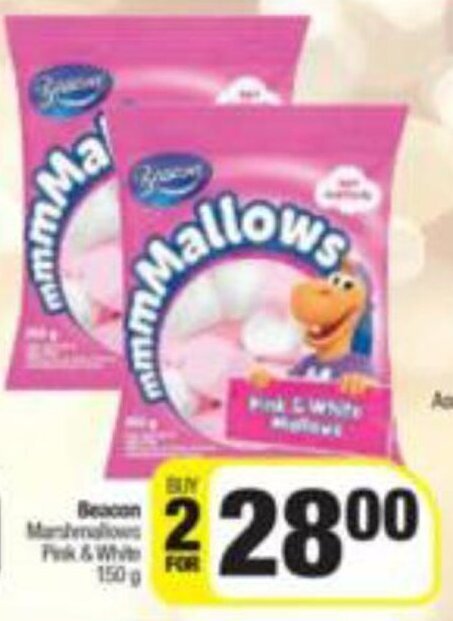 Beacon Marshmallows Pink And White 2 X 150g Offer At Spar
