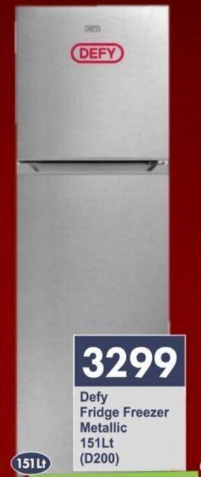 Defy Fridge Freezer Metallic 15Lt offer at President Hyper