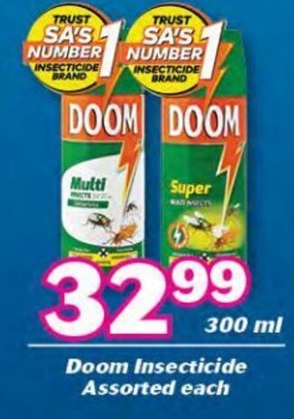 Doom Insecticide Assorted each 300 ml offer at Cambridge Food