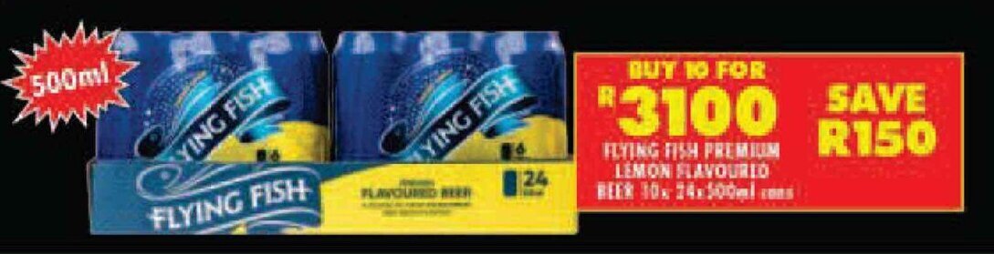 Flying Fish Premium Lemon Flavoured Beer 10 x 24 x 500ml offer at ...