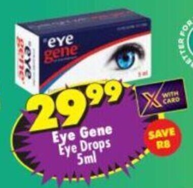 Eye Gene Drops 5ml offer at Shoprite