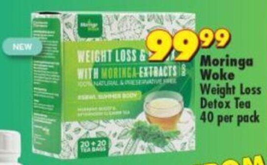 Moringa Woke Weight Loss Detox Tea 40 per pack offer at Shoprite