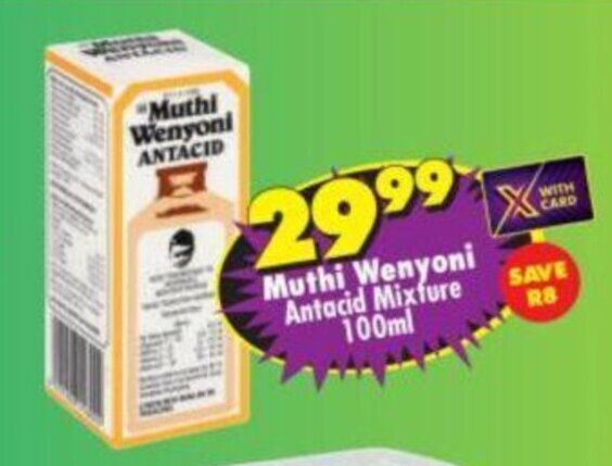 Muthi Wenyoni Antacid Mixture 100ml offer at Shoprite