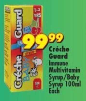 Créche Guard Immune Multivitamin Syrup / Baby Syrup 100ml offer at Shoprite