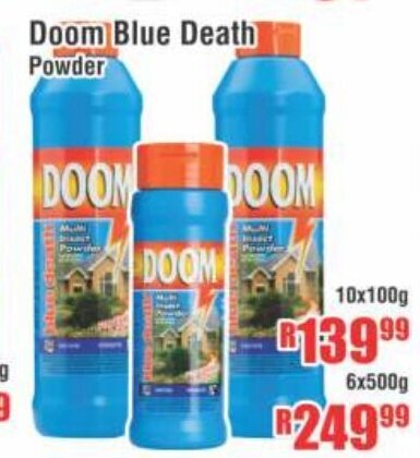 Doom Blue Death Powder 10x100g offer at Devland Cash And Carry