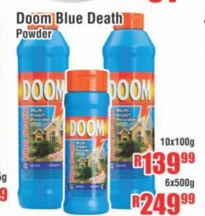 Doom Blue Death Powder 6x500g offer at Devland Cash And Carry
