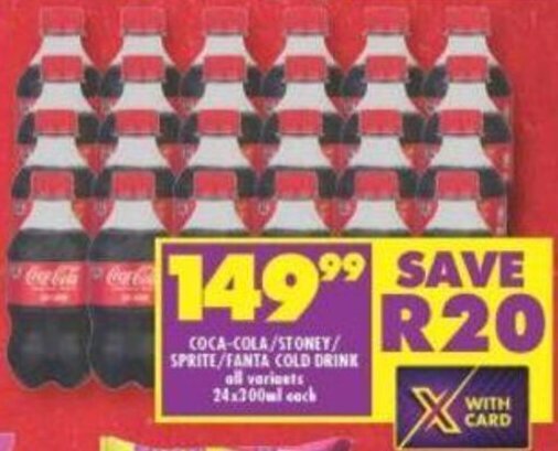 Coca-Cola / Stoney / Sprite / Fanta Cold Drink all variants 24 x 200ml ...
