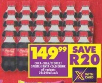 Coca-Cola / Stoney / Sprite / Fanta Cold Drink all variants 24 x 200ml ...
