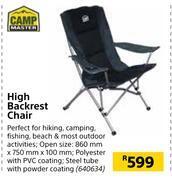 Camp master high backrest chair offer at Builders Warehouse