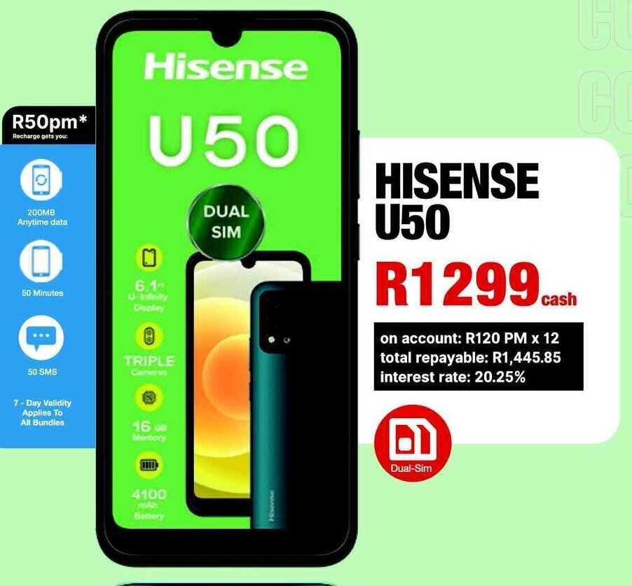 Hisense U50 offer at MRP