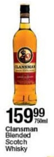 Clansman Blended Scotch Whisky 750ml offer at Checkers Liquor Shop
