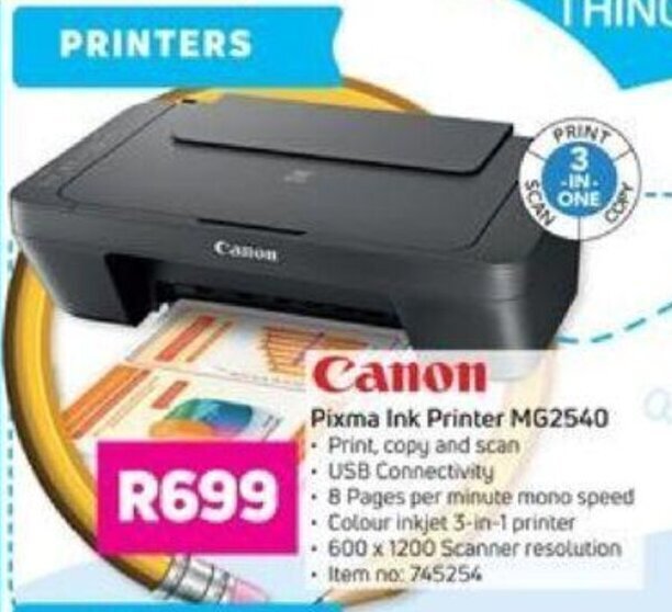 Canon Pixma Ink Printer MG2540 offer at Game