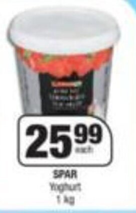 Spar Yoghurt 1kg offer at Spar