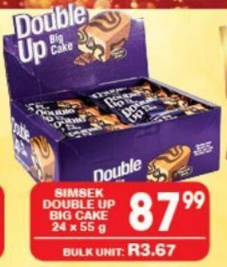 Simsek Double Up Big Cake 24 x 55g offer at Giant Hyper