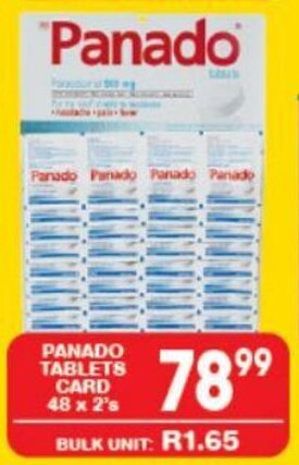 Panado Tablets Card 48 x 2's offer at Giant Hyper