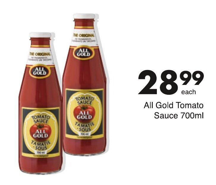 All Gold Tomato Sauce 700ml offer at Save
