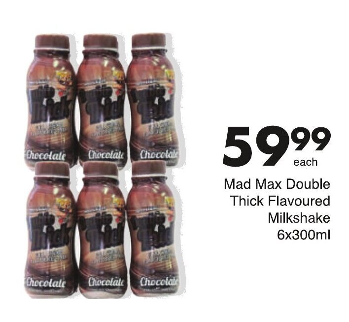 Mad Max Flavoured Milkshake 6 X 300ml Offer At Save