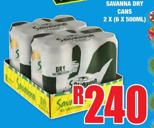 Savanna Dry cans 2 x (6 x 500ml) offer at Boxer Liquors