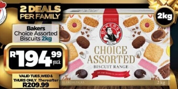 Bakers Choice Assorted Biscuit 2kg offer at Take 'n Pay
