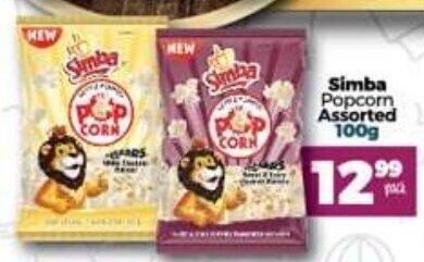 Simba Popcorn assorted 100g offer at Take 'n Pay