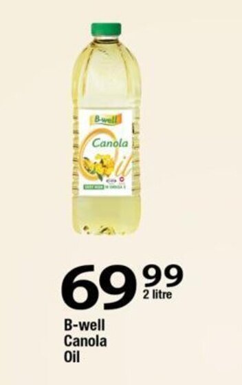B-well Canola Oil 2 litre offer at Oxford Freshmarket