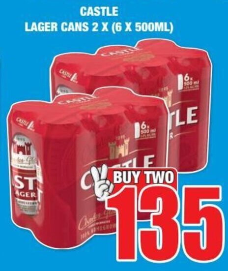 Castle Cans 2x6x500ml offer at Boxer