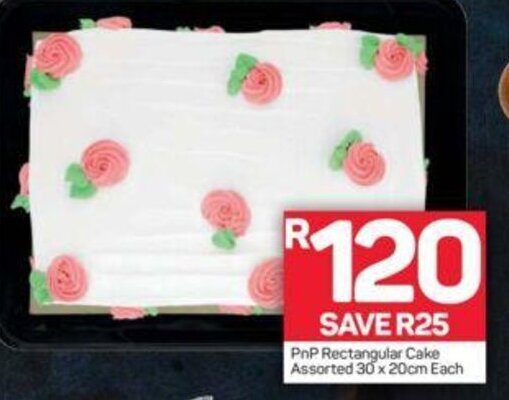 PnP Rectangular Cake Assorted 30 x 20cm offer at Pick n Pay