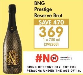 BNG Prestige Reserve Brut 750ml offer at Makro