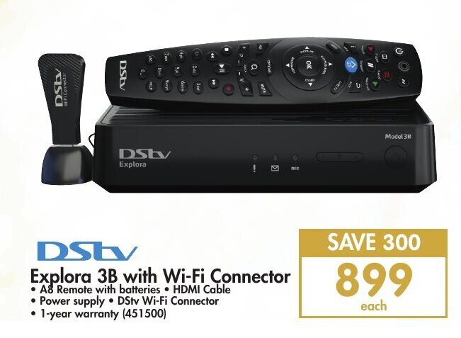 DStv Explora 3B with Wi-Fi Connector offer at Makro