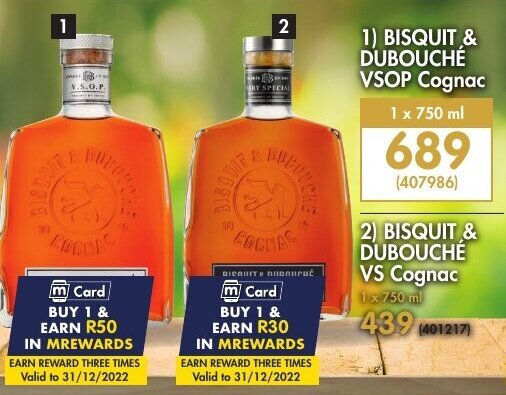Bisquit & Dubouché VSOP Cognac 750ml offer at Makro