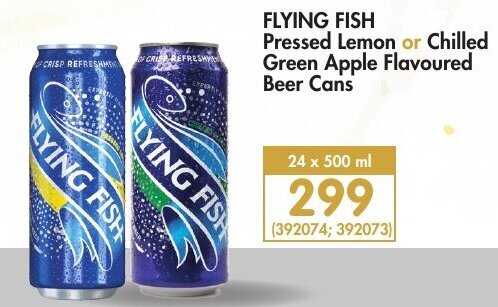 Flying Fish Pressed Lemon or Chilled Green Apple Flavoured Beer Cans 24 ...