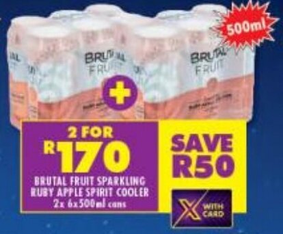 Brutal Fruit Sparkling Ruby Apple Spirit Cooler 2 x 6 x 500ml offer at ...