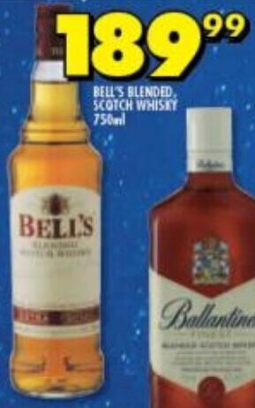 Bell's Blended Scotch Whisky 750ml offer at Shoprite Liquor